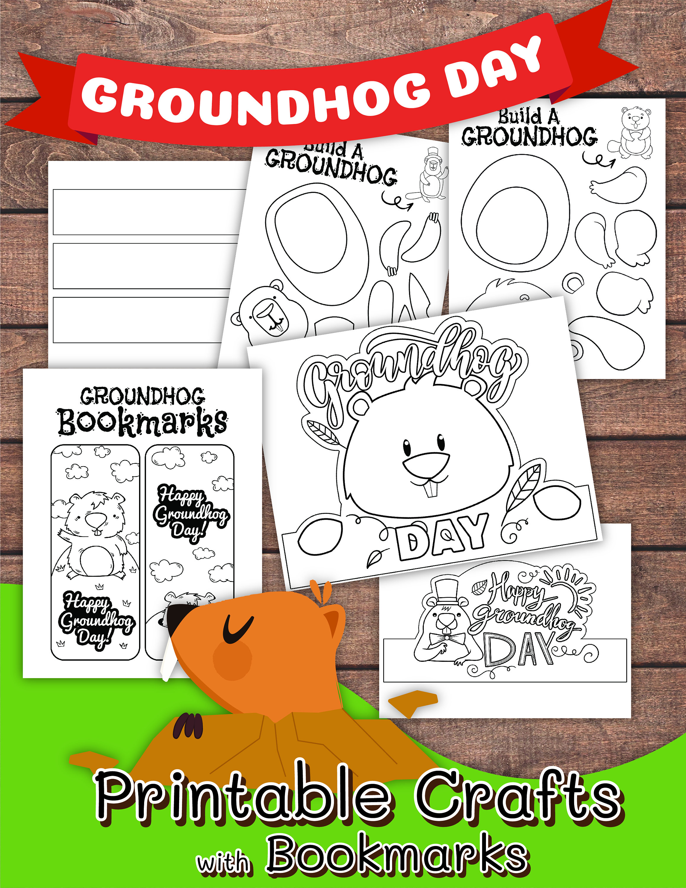 Groundhog Day Holiday Worksheets Printable Activities Coloring for Kids ...