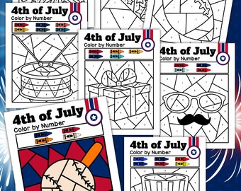 Memorial Day Color-by-number Coloring Page for Kids, Independence Day ...