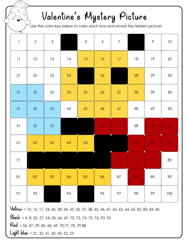 Valentines Day Holiday Worksheets Hidden Pictures Coloring Activity ...