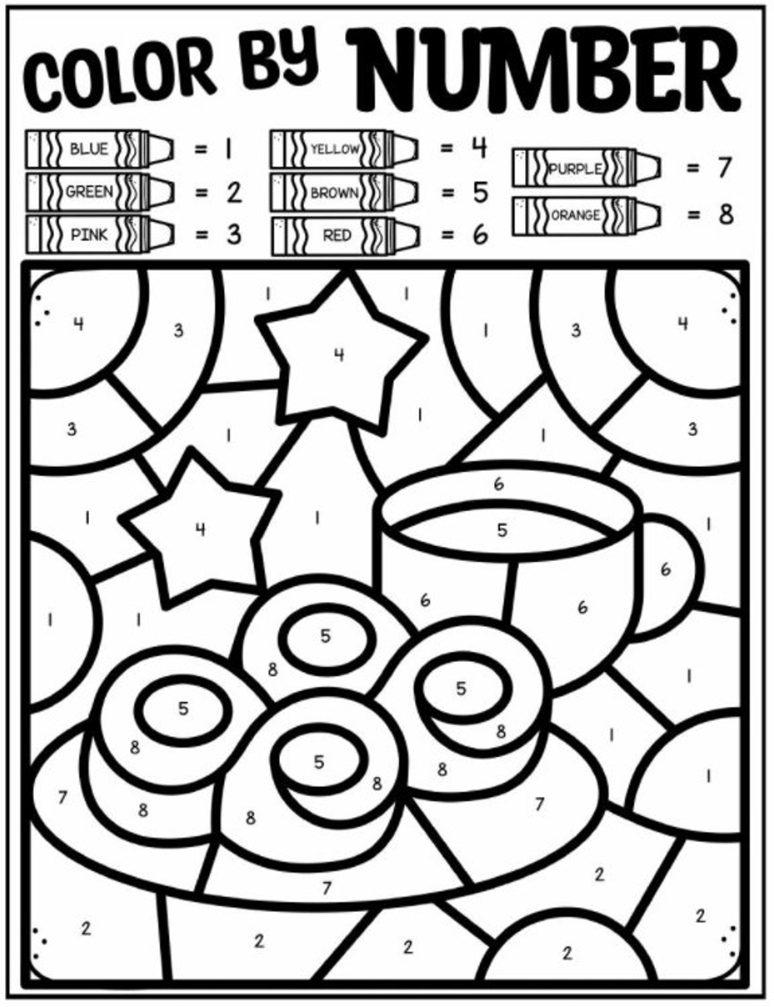 Santa Lucia Color by Number Printable Worksheets for Kids - Etsy