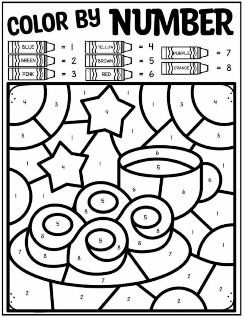 Santa Lucia Color by Number Printable Worksheets for Kids - Etsy