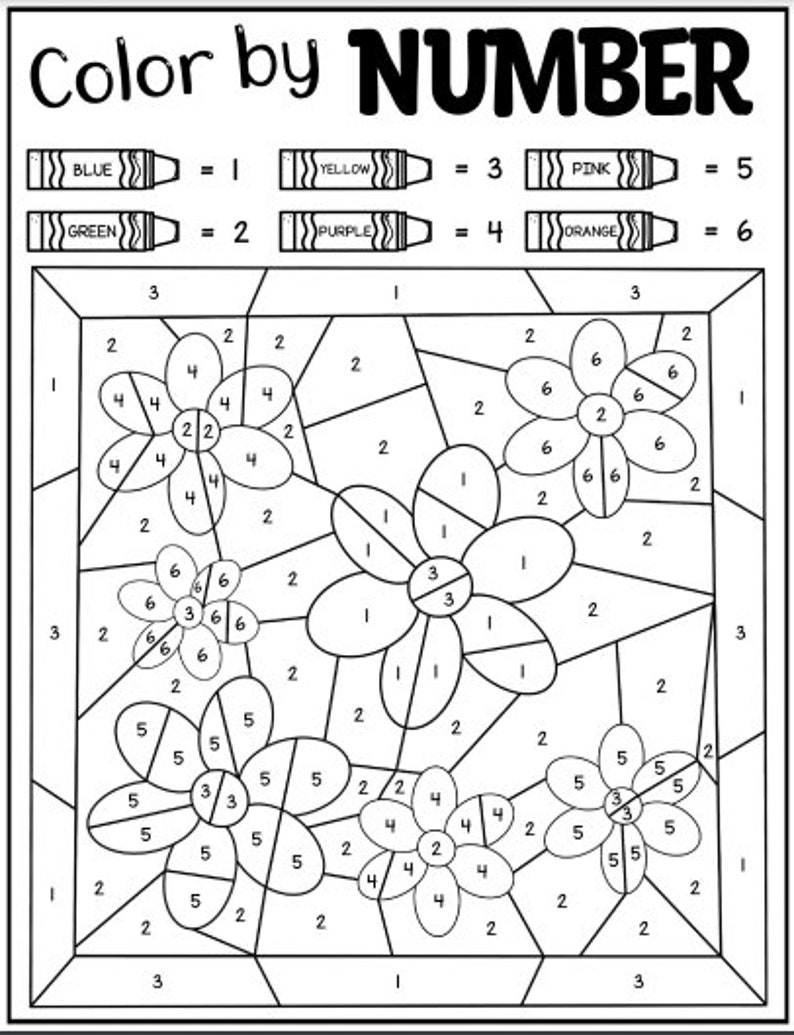Mothers Day Color-by-number, Mothers Day Activity for Kids, Math and ...