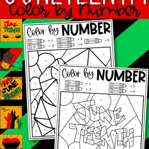 Juneteenth Color-by-number, June 19 Activity for Kids, Math and ...