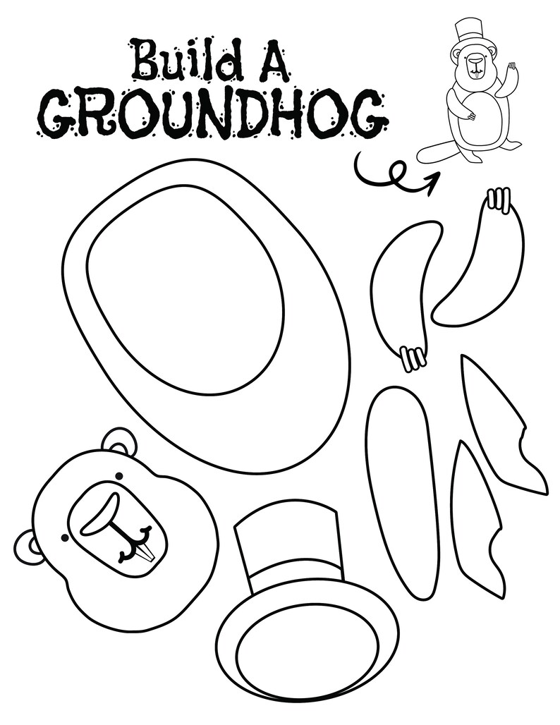 Groundhog Day Holiday Worksheets Printable Activities Coloring for Kids ...