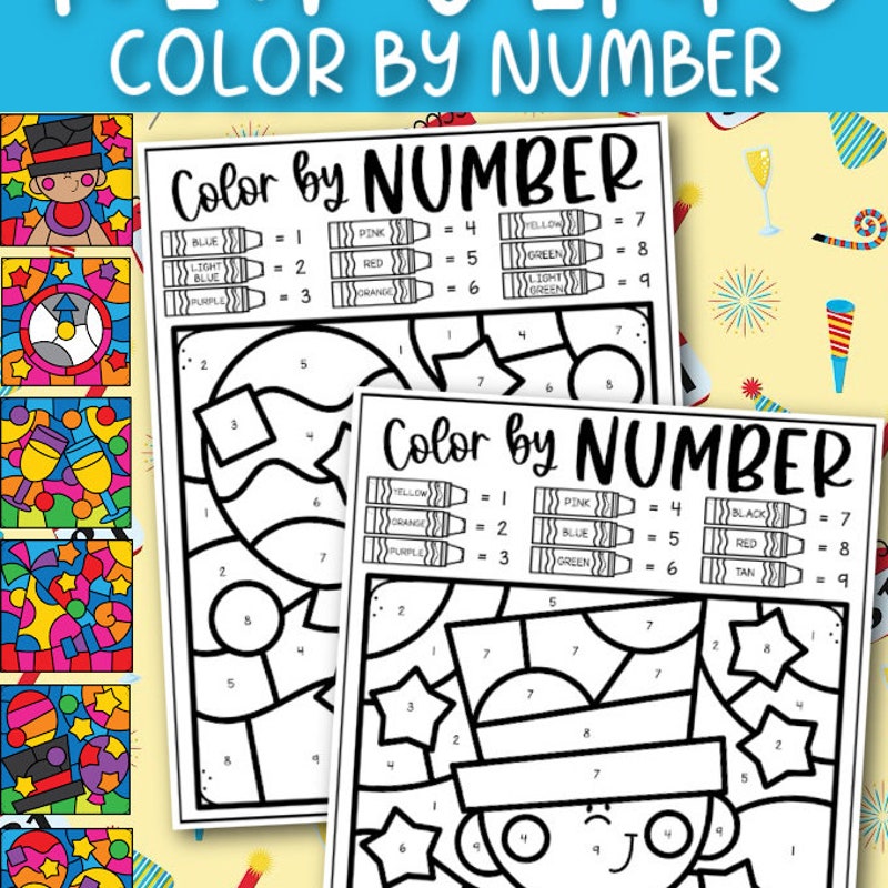 New Year Color by Code - Etsy UK