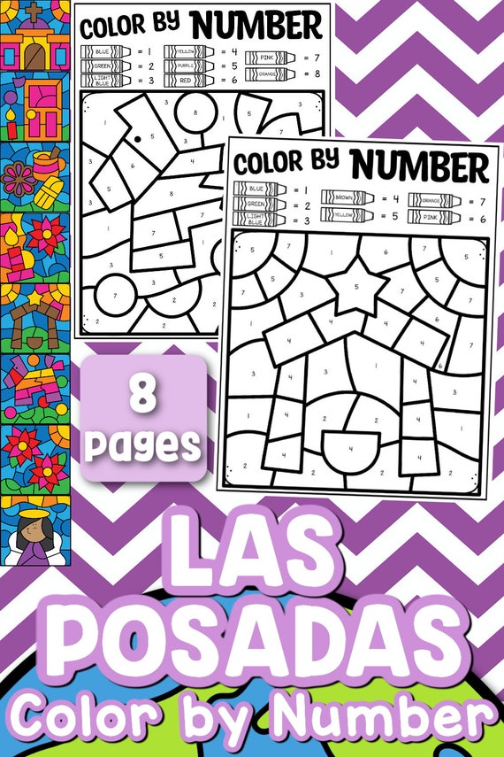 Las Posadas Color-by-number Las Posadas Activity for Kids | Etsy
