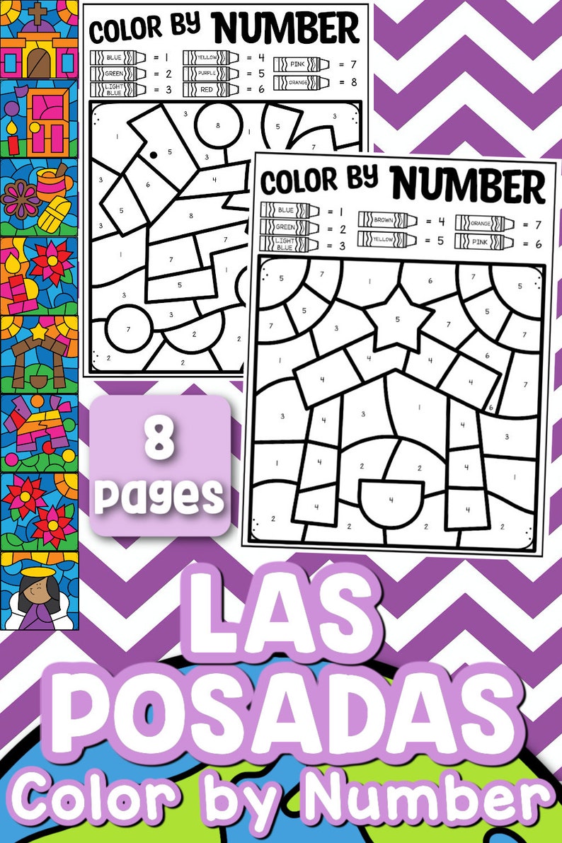 Las Posadas Color-by-number, Las Posadas Activity for Kids, Math and ...