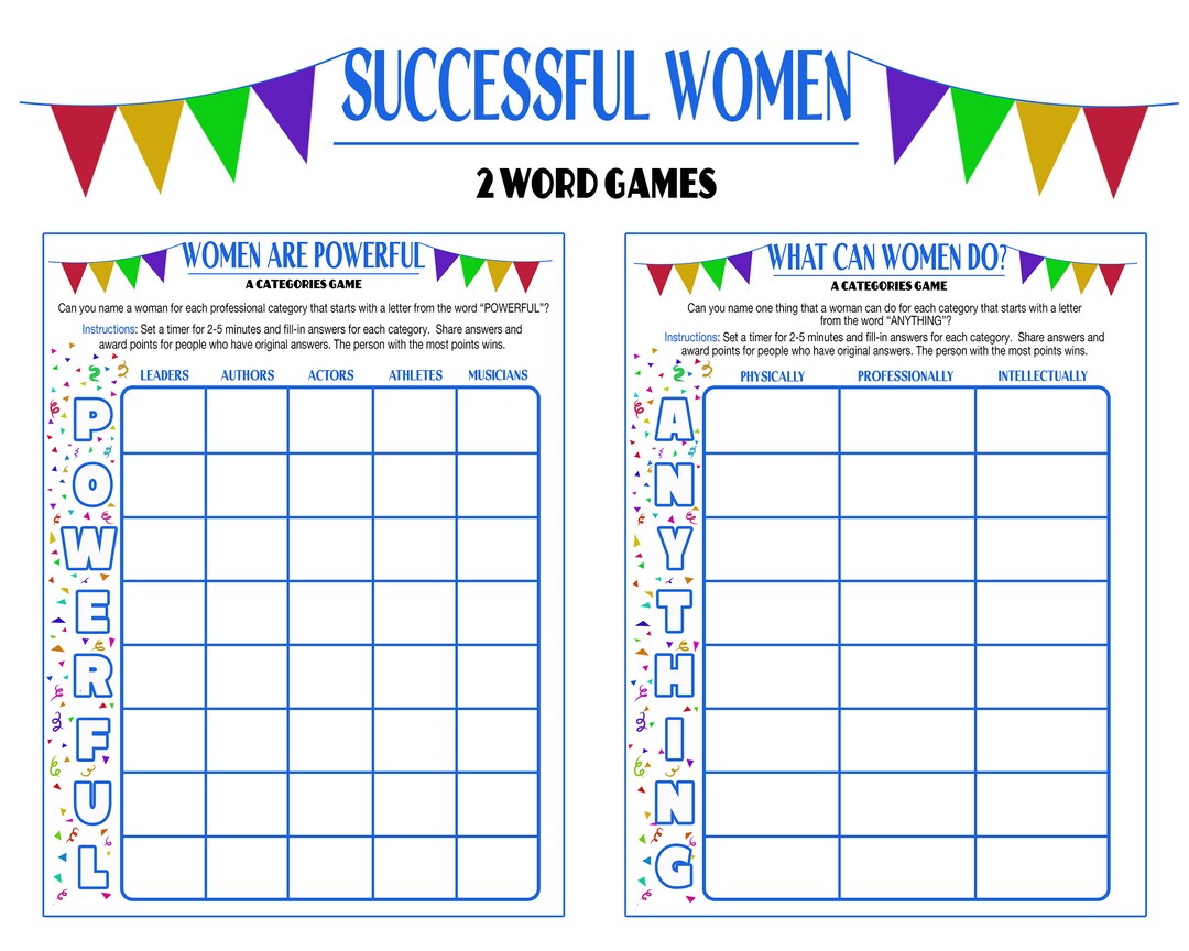 Women Are Powerful | Scattegories Like Game | Women's History Month ...
