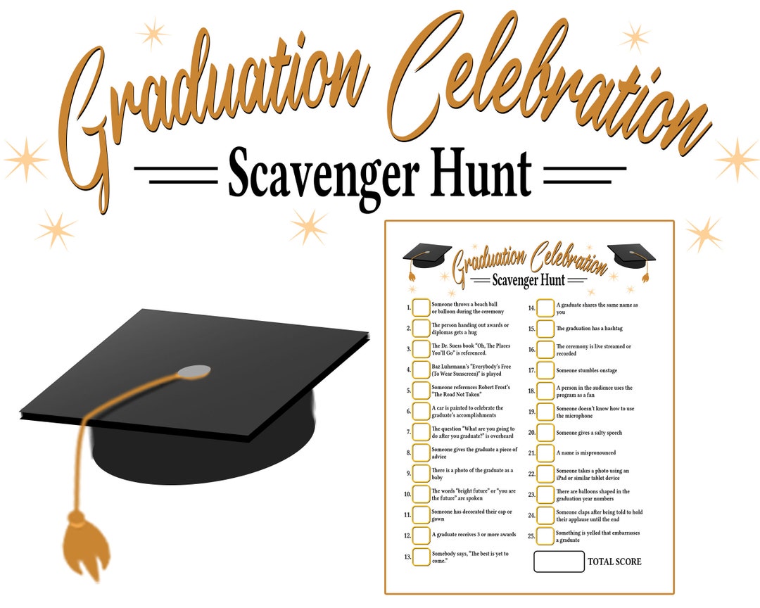 Graduation Celebration | Scavenger Hunt | Downloadable, Printable Game ...