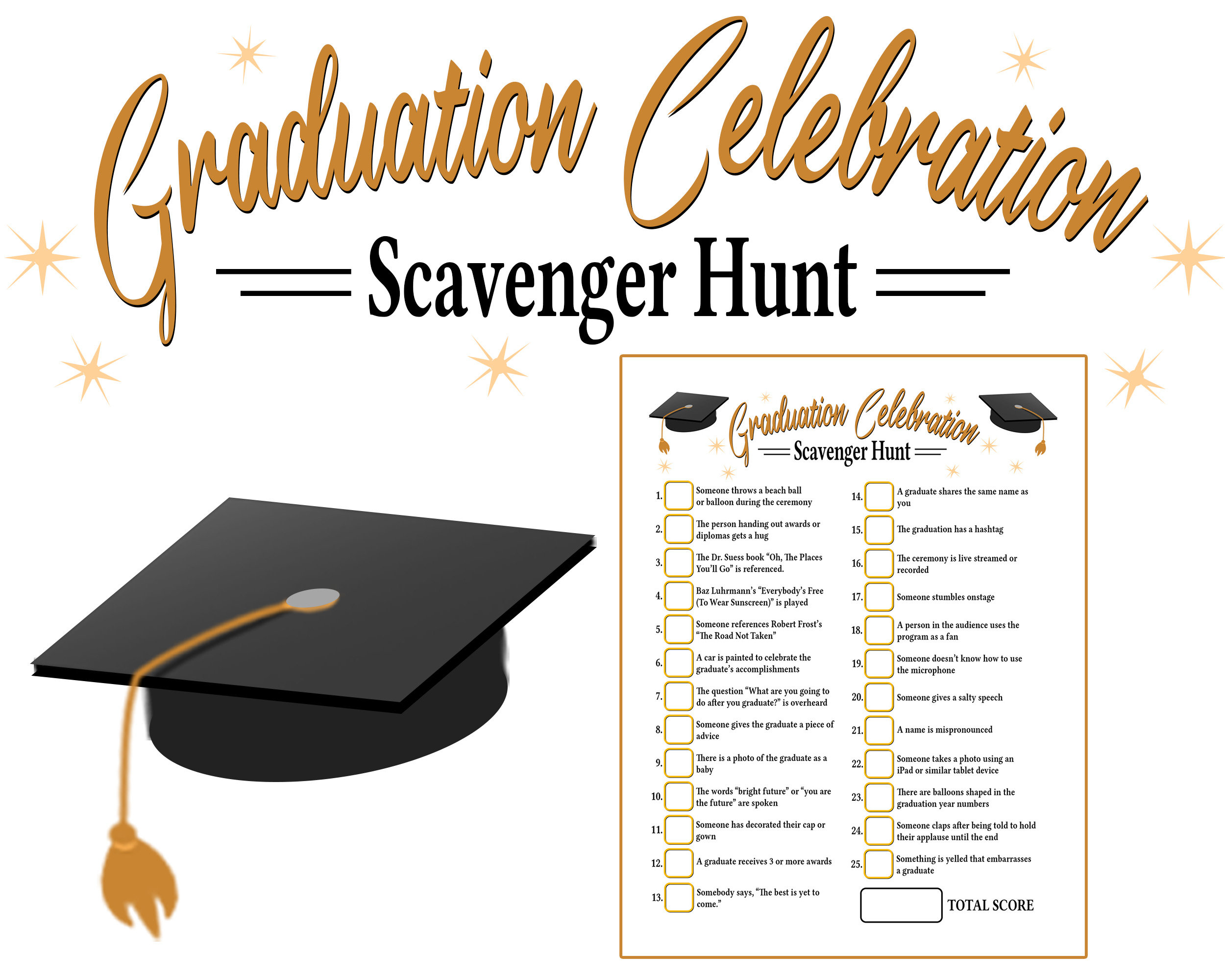 Graduation Celebration | Scavenger Hunt | Downloadable, Printable Game ...