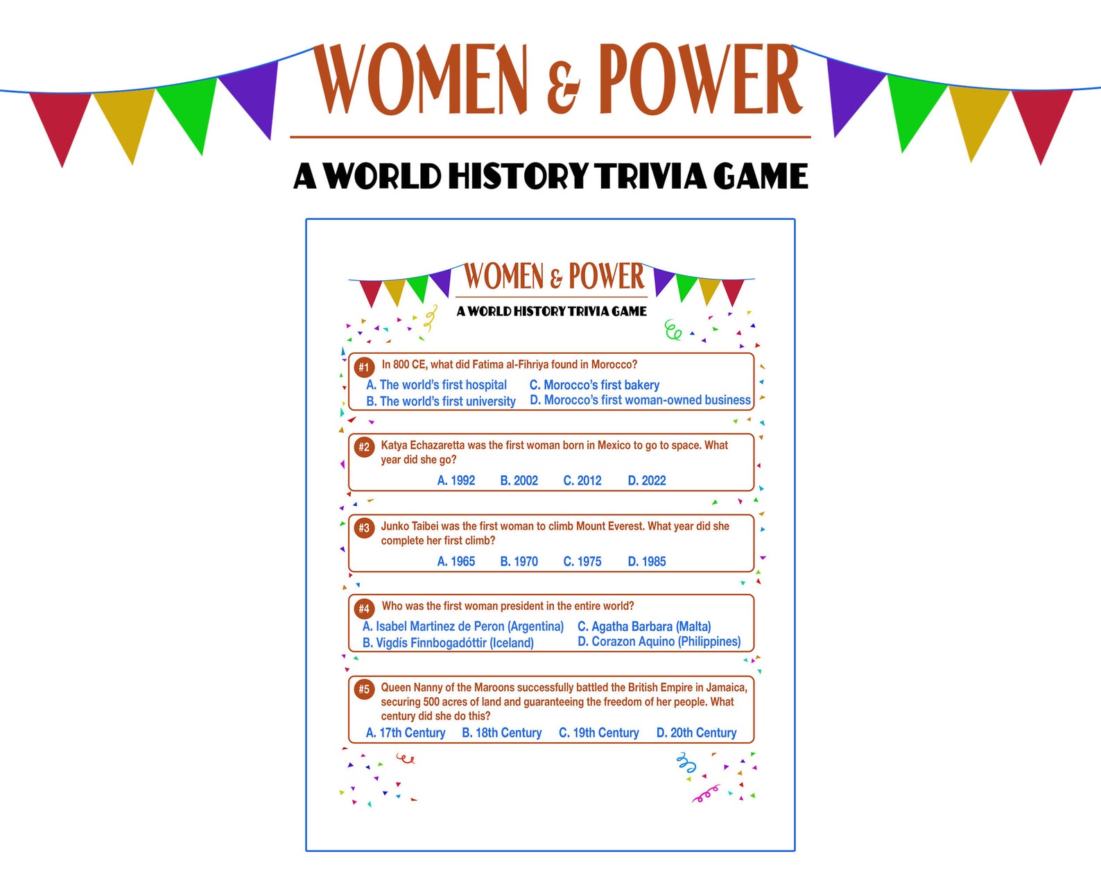 Women & Power: A WORLD History Trivia Game | International Women's Day ...