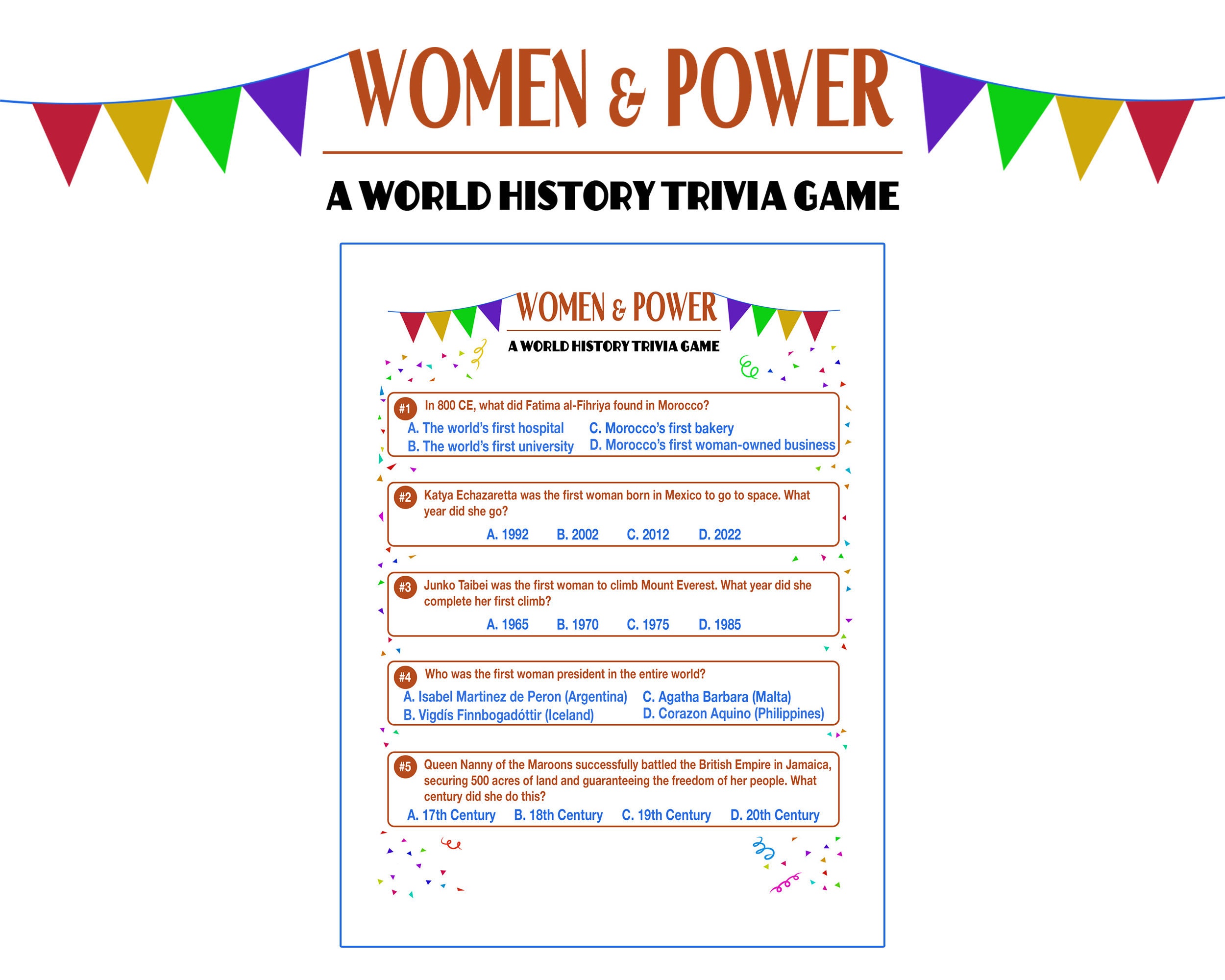 Women & Power: A WORLD History Trivia Game | International Women's Day ...