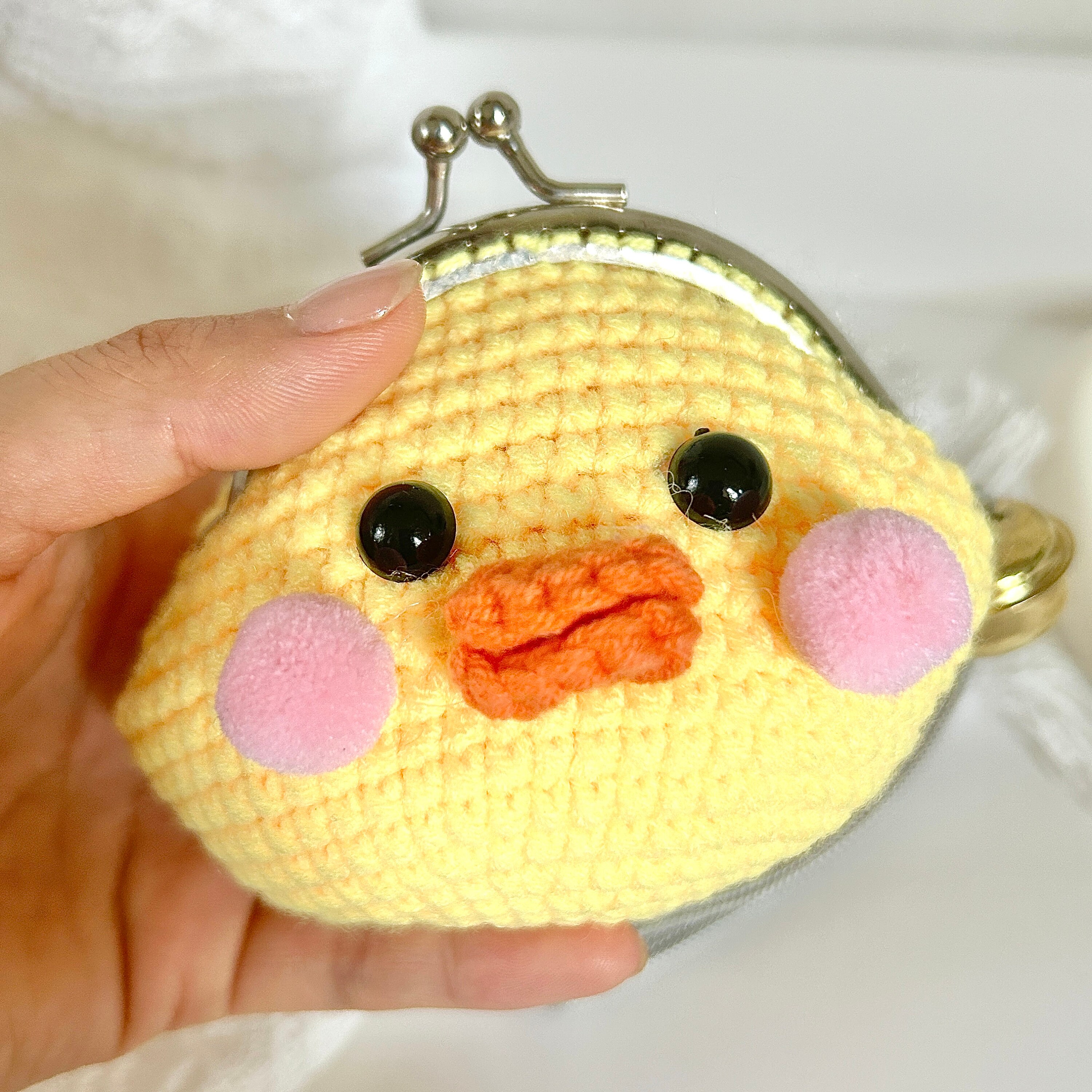 Crochet Baby Duck Coin Purse Perfect for Storing Small Items, Yellow ...