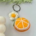 Handmade Crochet Orange Keychain, Flower Charm, Cute Backpack Accessory ...