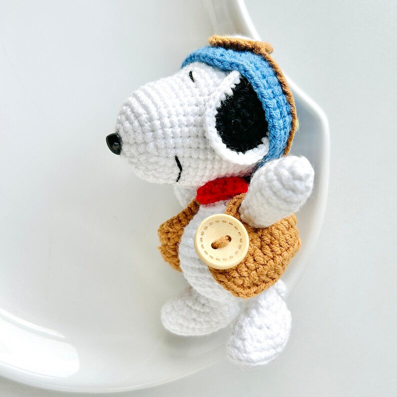 Crochet Snoopy Charm, Snoopy Inspired Amigurumi, Handmade Cute Snoopy ...