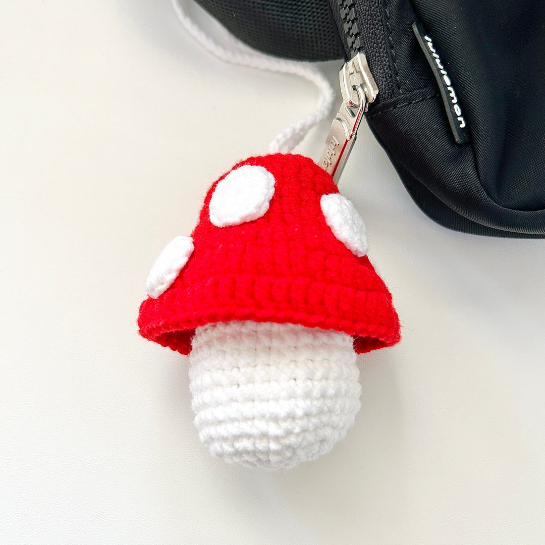 Crochet Chapstick Holder Unique Gift Super Mario Mushroom Design Charm ...