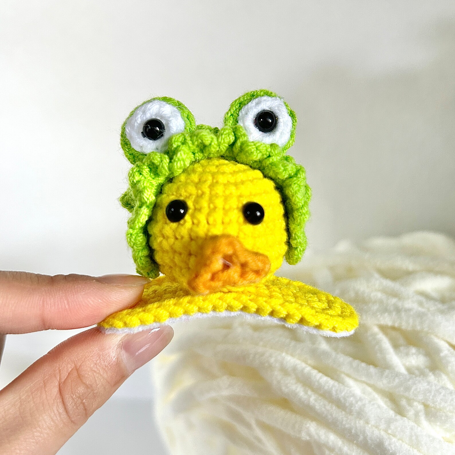 Crochet Yellow Duck Hairpin, Crochet Frog Custom Duck Hair Accessory ...