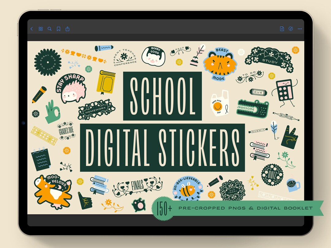 School Teacher Student Digital Stickers, Cute Planner Stickers, iPad ...