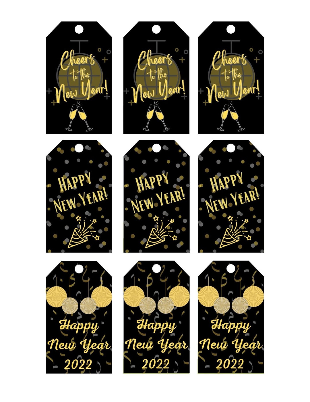 Printable New Years Gift Tags - Etsy