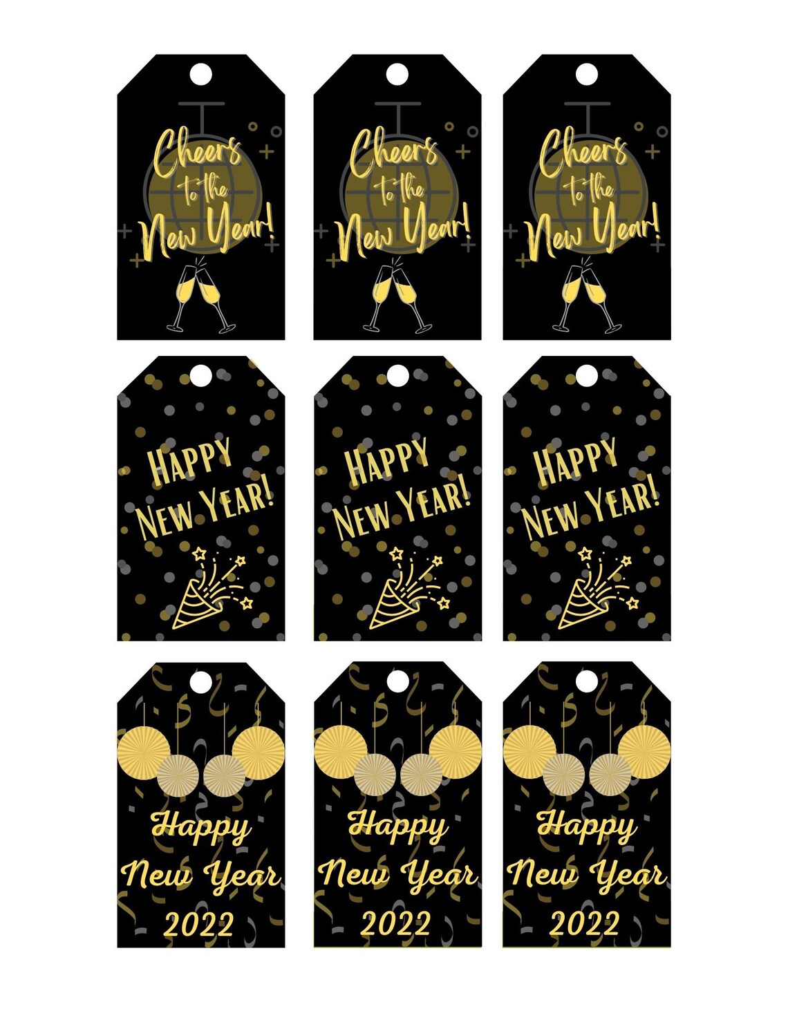 Printable New Years Gift Tags - Etsy