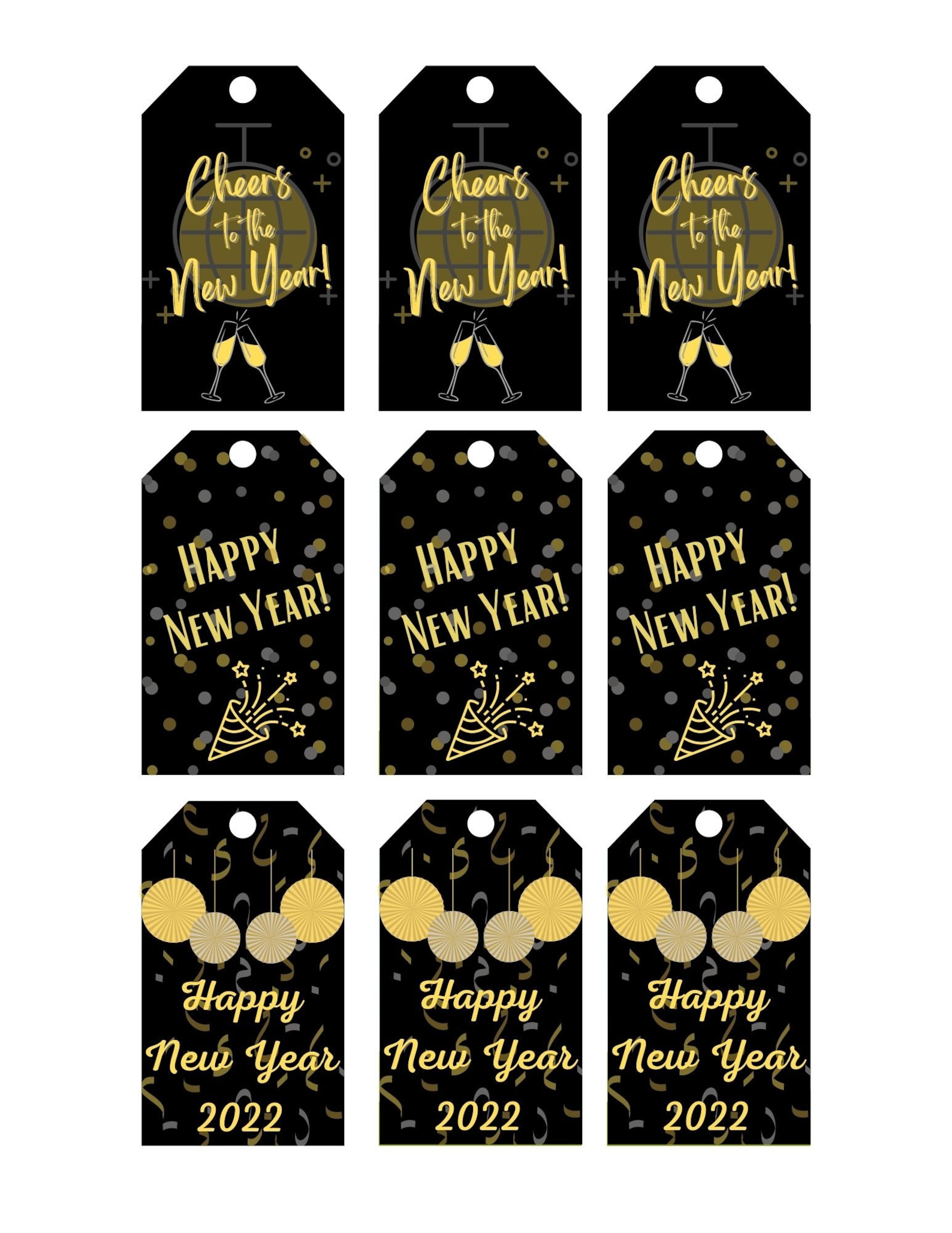 Printable New Years Gift Tags - Etsy