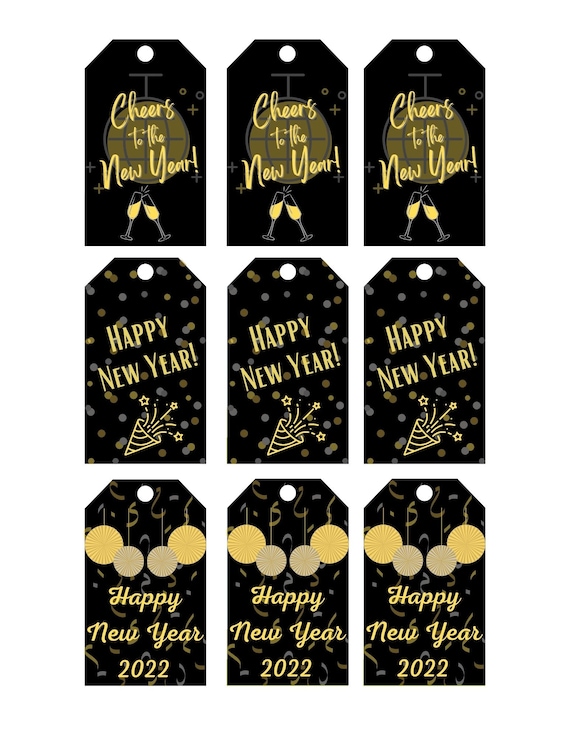 Printable New Years Gift Tags | Etsy