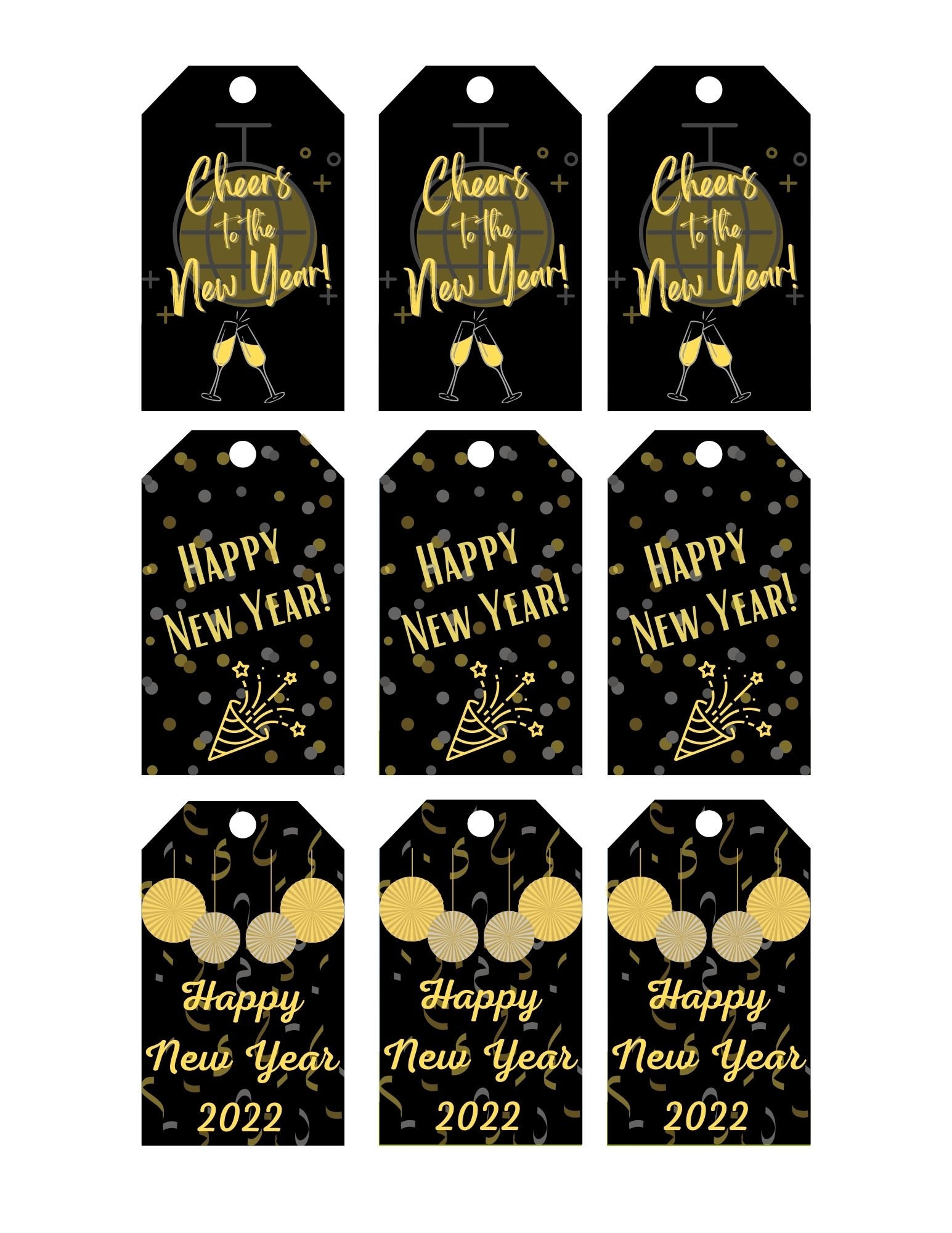 Printable New Years Gift Tags - Etsy