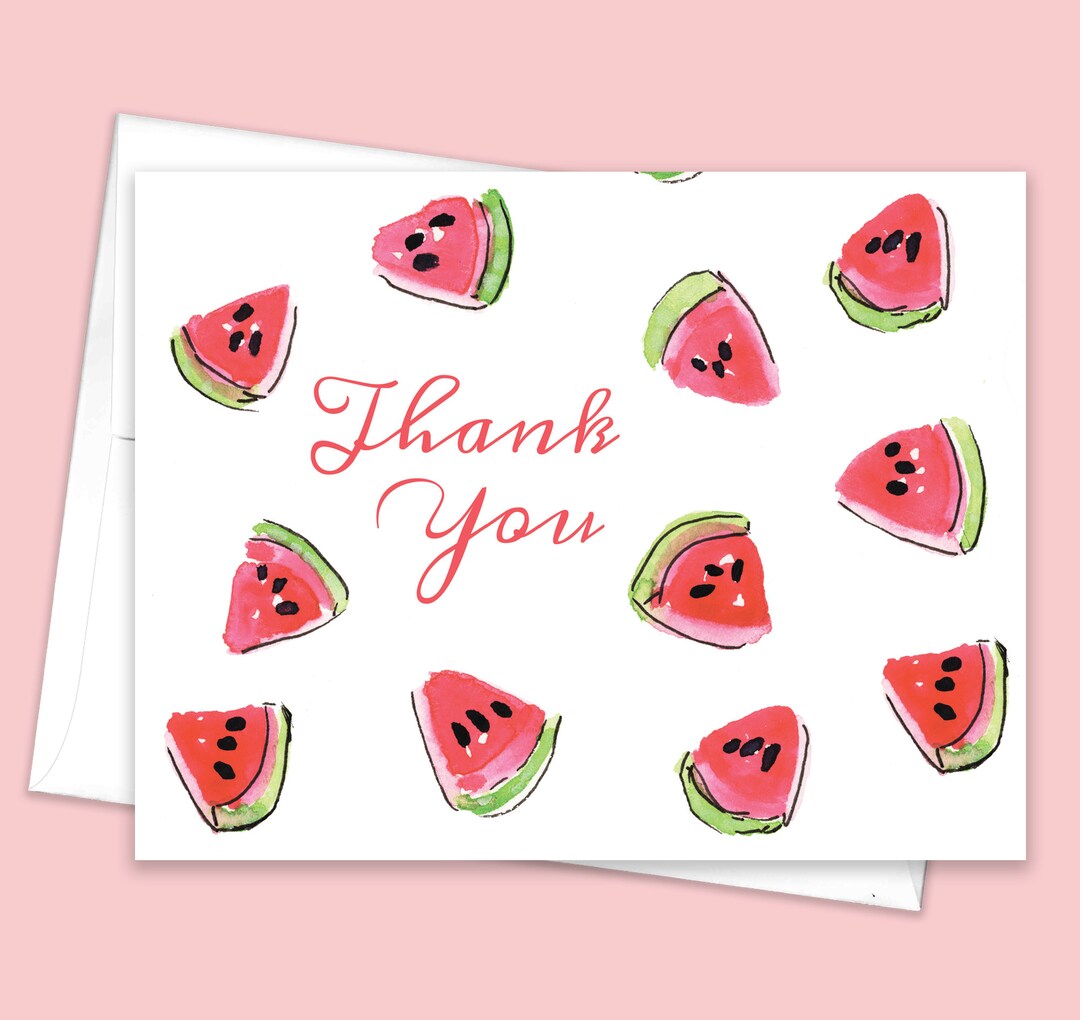 Watermelons Thank You Cards and Envelopes, Wedding Shower, Baby Shower ...