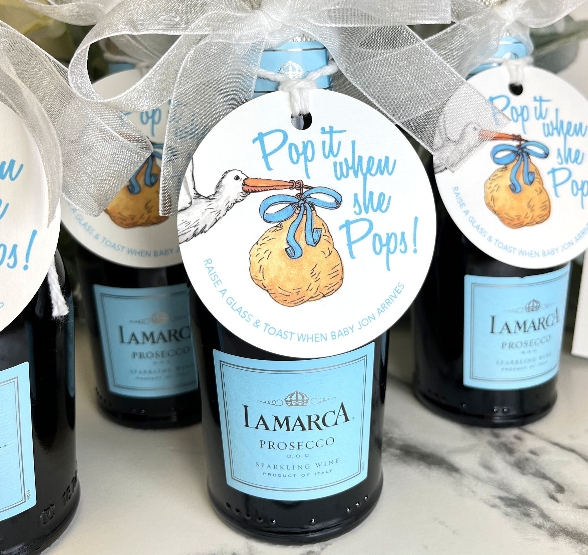 Pop It When She Pops Personalized Baby Shower Mini Champagne Bottle ...