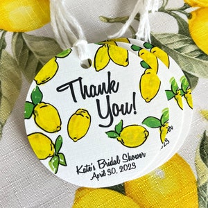 Bridal Shower Favor Tag Lemon Thank You Mini Champagne Bottle Favor Tag ...