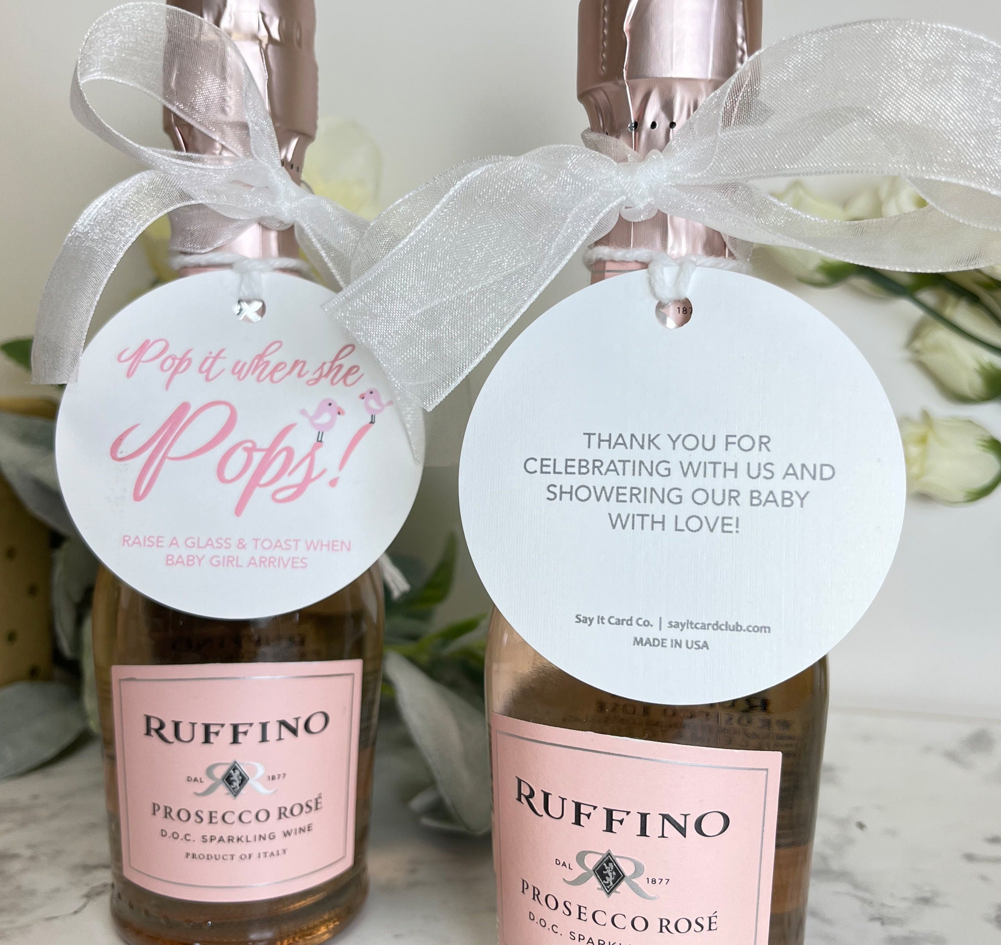 Pop It When She Pops Personalized Baby Shower Mini Champagne Bottle ...