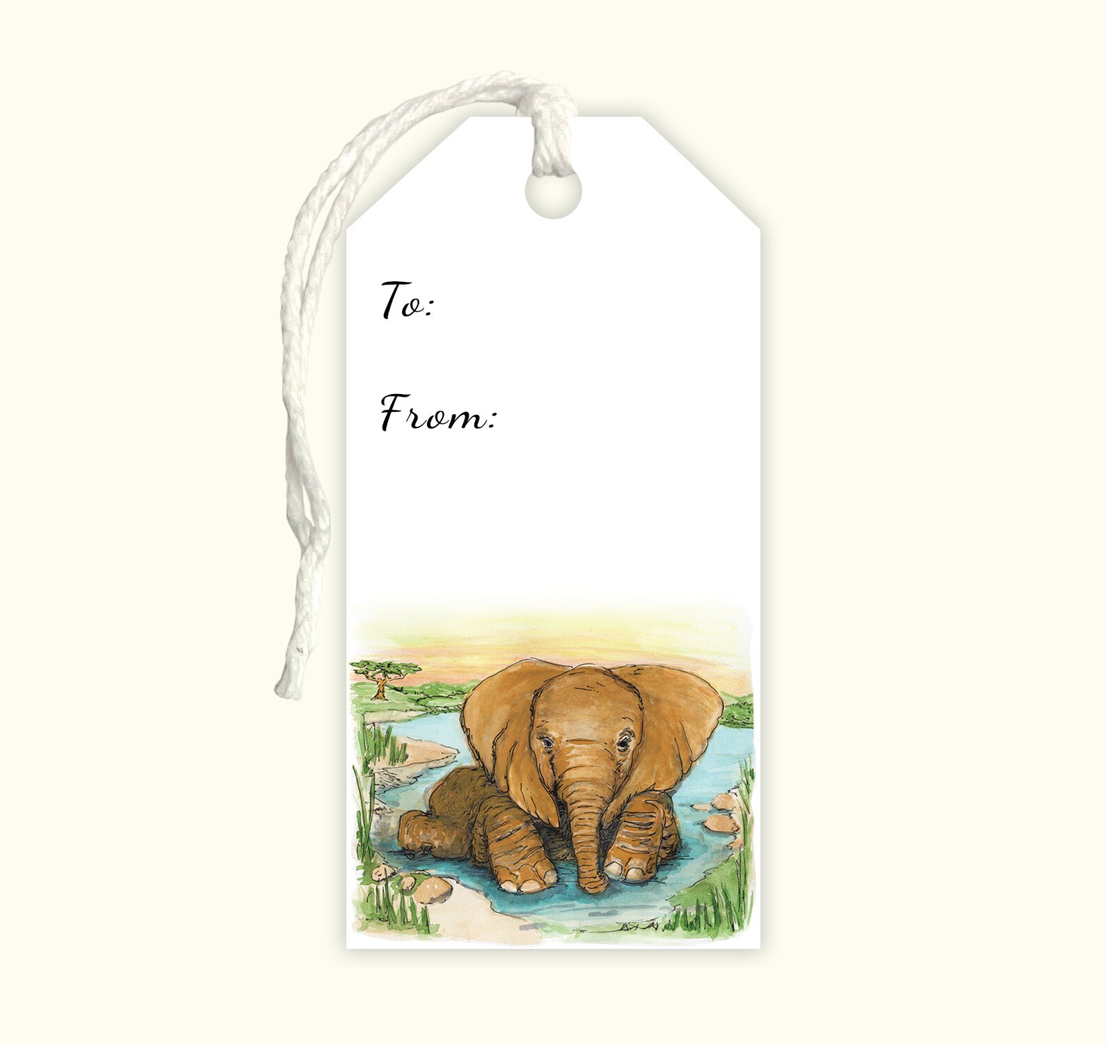 Safari Baby Animal Gift Tags, Giraffe, Lion and Elephant, Baby Shower ...