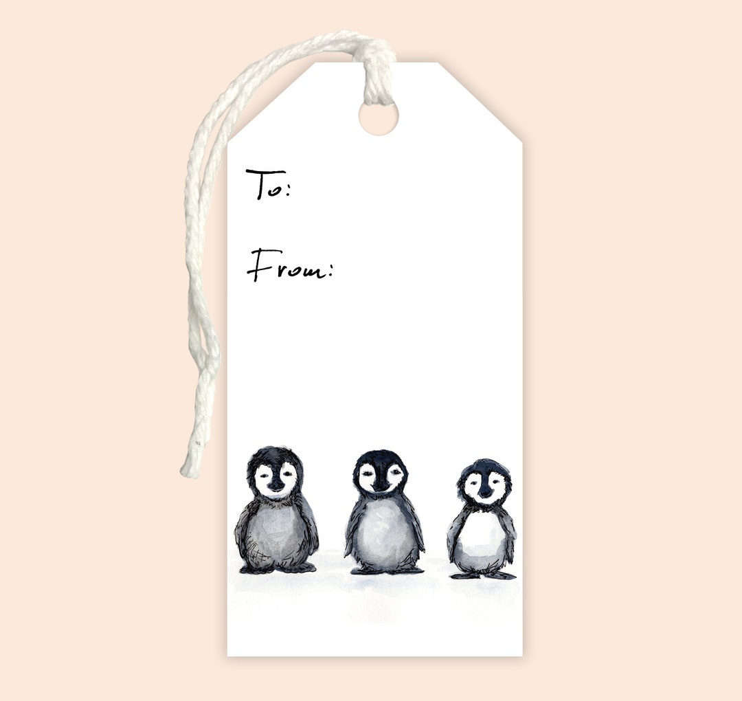 Baby Penguin Gift Tags, Baby Shower Gift Tags, Kids Birthday Gift Tags ...