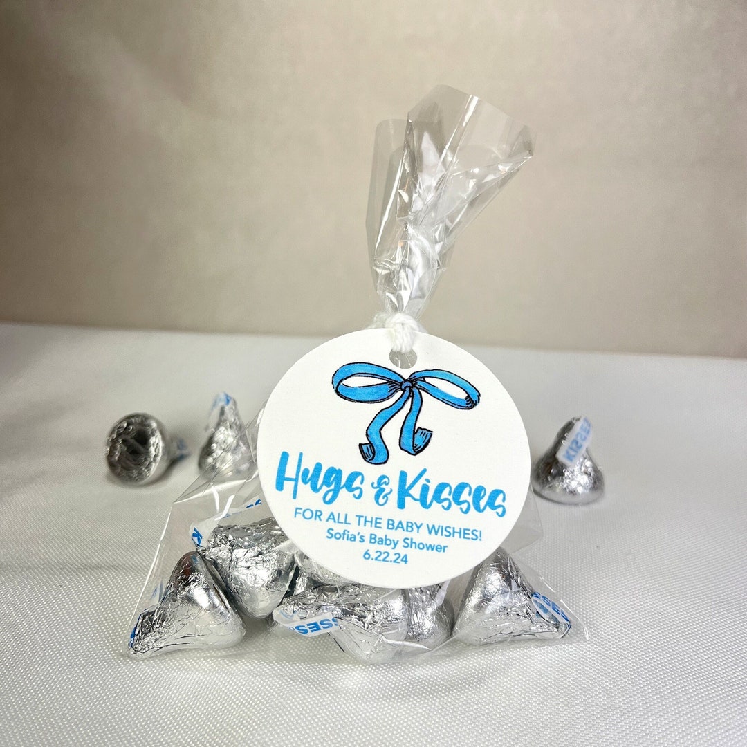 Hugs and Kisses Baby Shower Favor Tag Personalized Baby Shower Favor ...