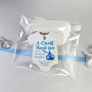 Hugs & Kisses Onesie Personalized Baby Shower Favor Tags Baby Girl ...