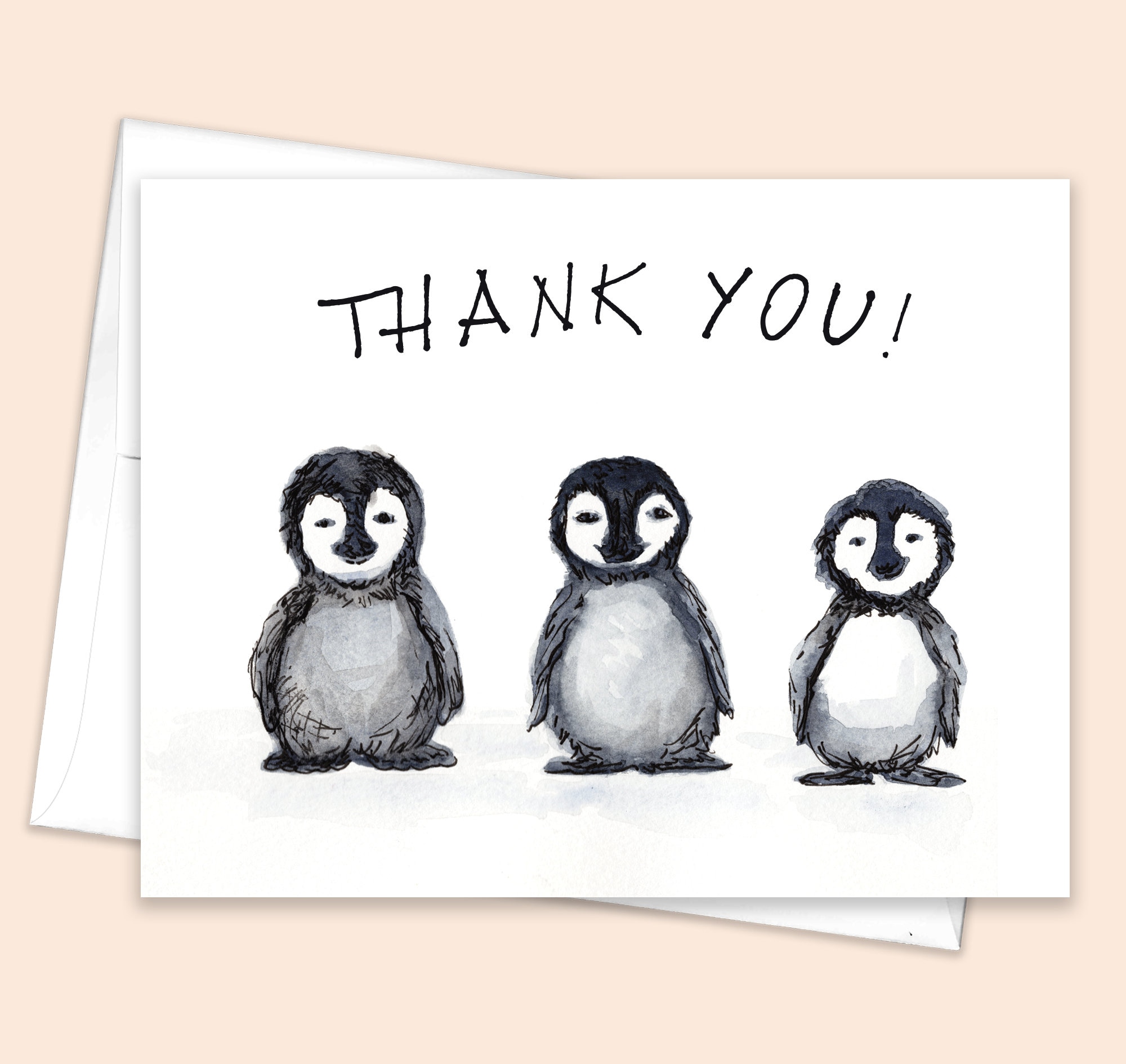 Baby Penguin Thank You Cards Cute Animal Thank You Cards - Etsy