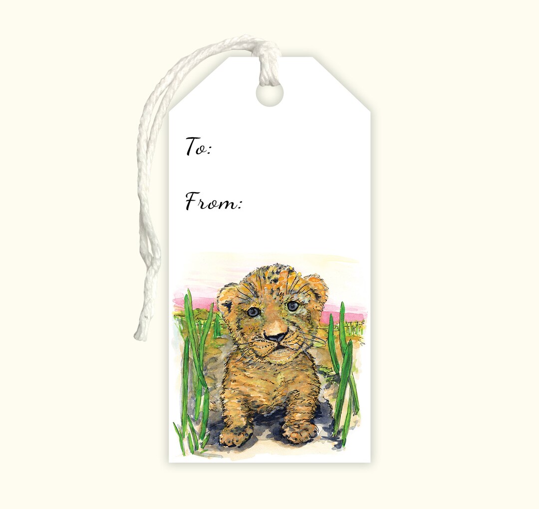 Safari Lion Cub Gift Tags, Baby Shower Gift Tags, Kids Birthday Gift ...