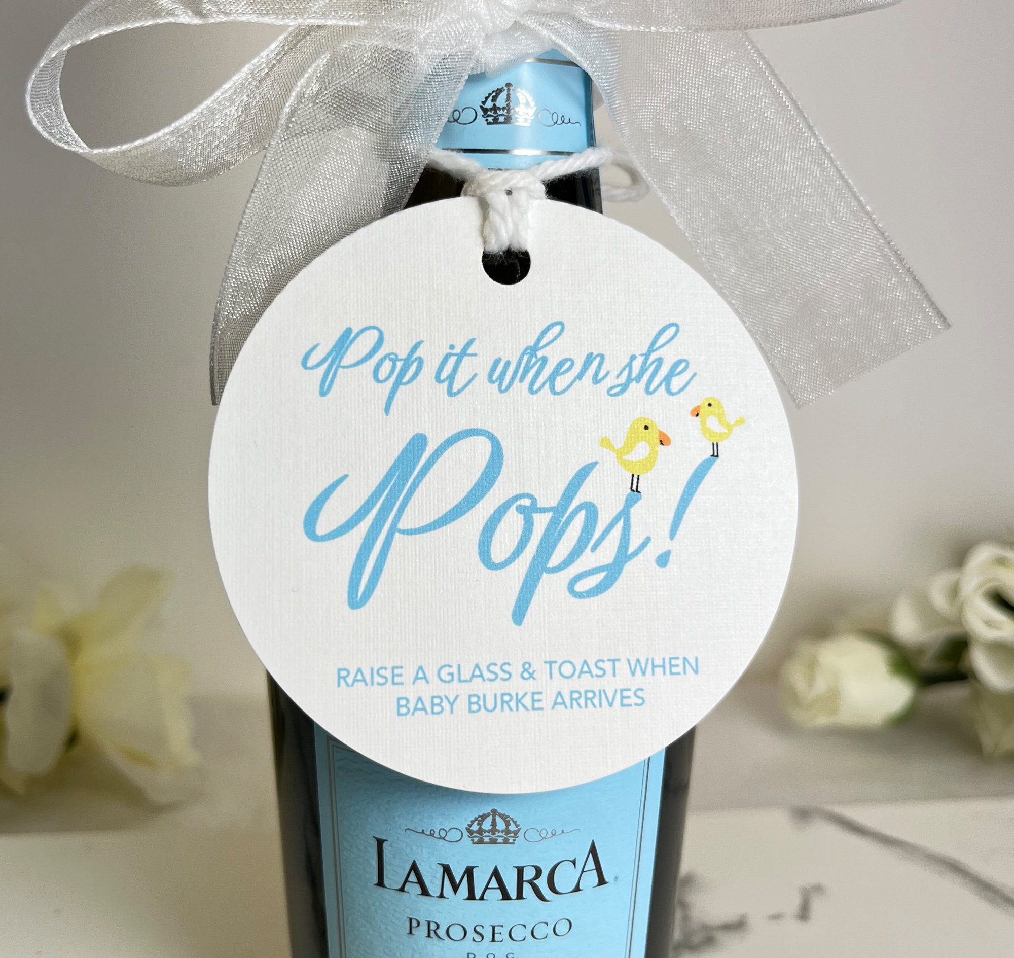 Pop It When She Pops Personalized Baby Shower Mini Champagne Bottle ...