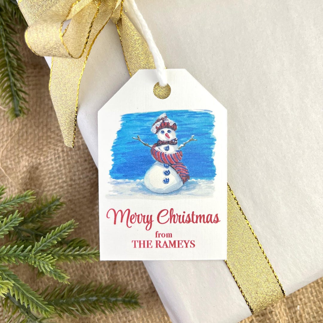 Snowman Christmas Gift Tags, Personalized Christmas Gift Tags ...