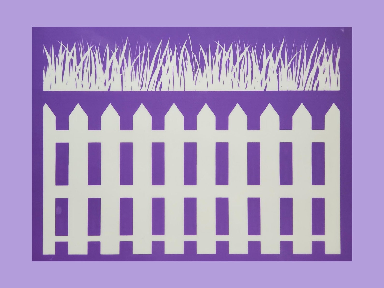 Picket Fence and Grass Silk Screen Stencil, Grass Stencil, Picket Fence ...