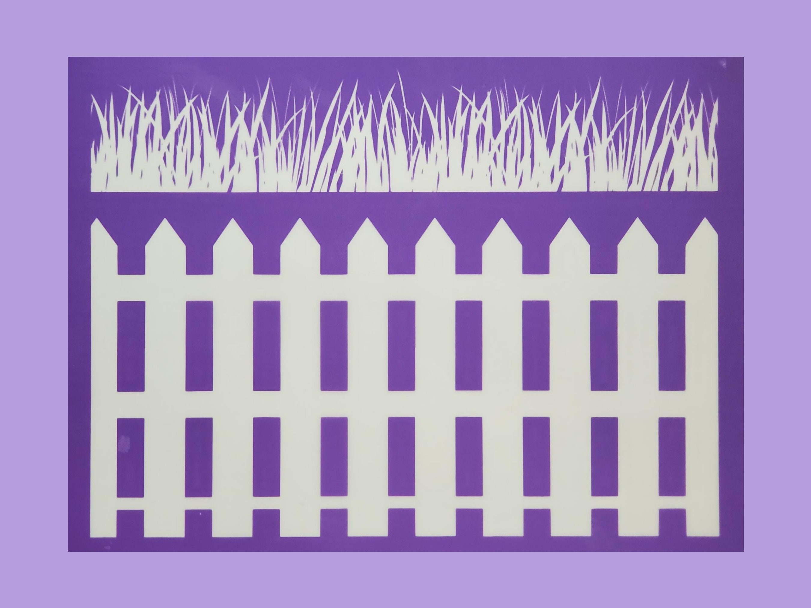 Picket Fence and Grass Silk Screen Stencil, Grass Stencil, Picket Fence ...
