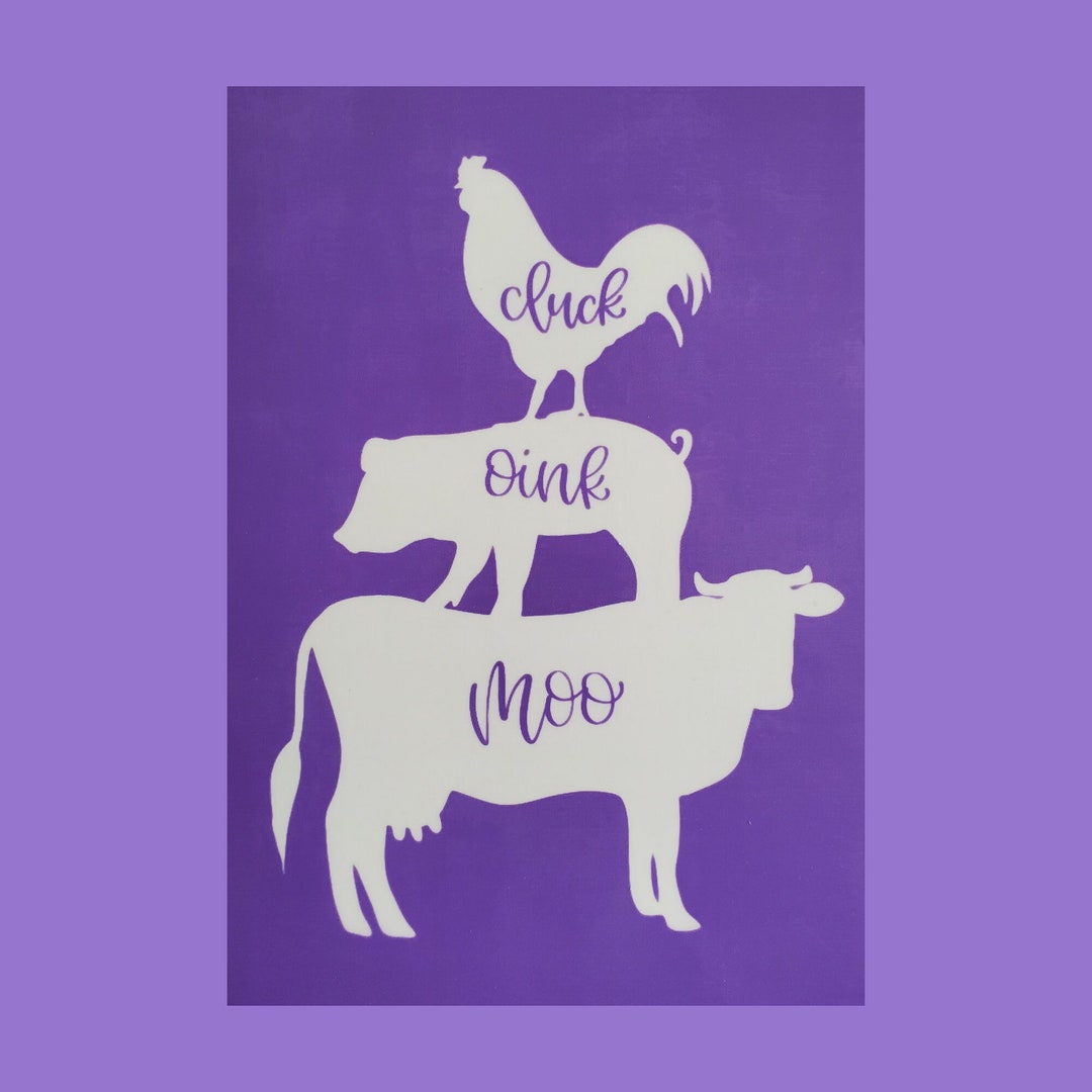 Farm Animals Stencil, Cluck Oink Moo Stencil, Chicken Pig Cow Stencil ...