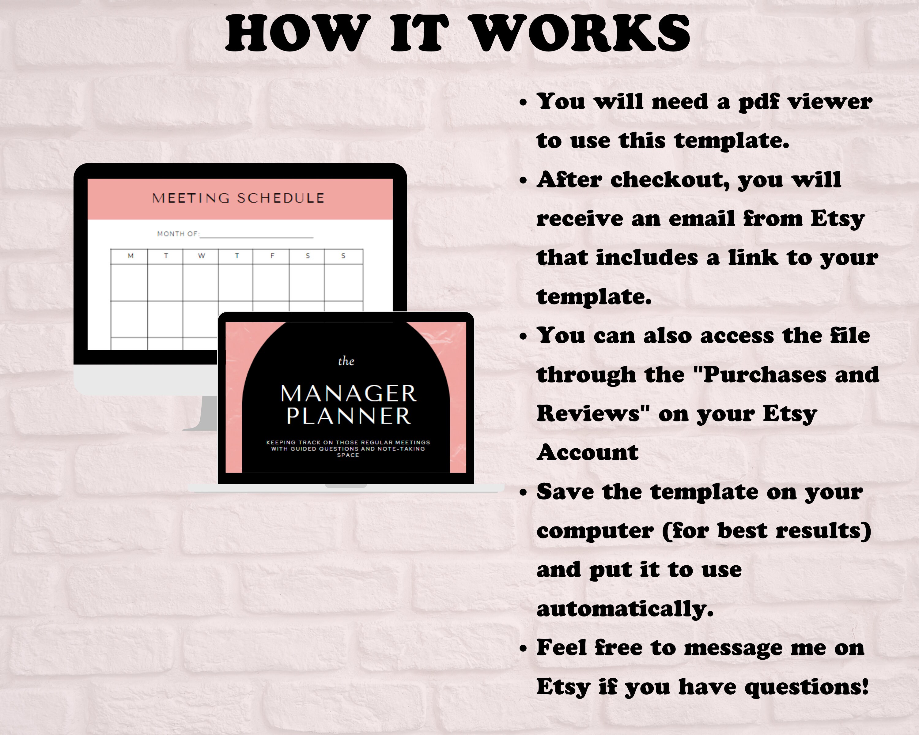 Digital Manager Planner Printable Planner Modern Daily - Etsy