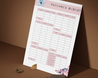 Budget Planner, Monthly Budget Spreadsheet, Paycheck Budget Tracker ...