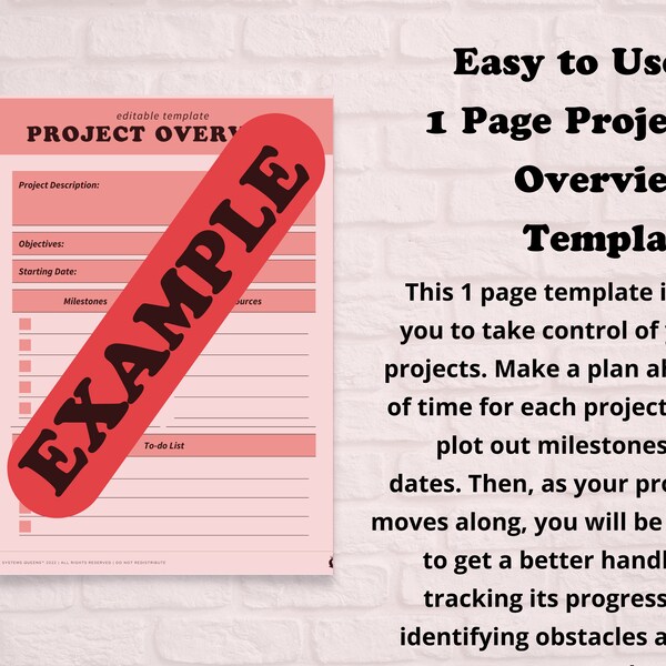 Project Overview Template - Etsy