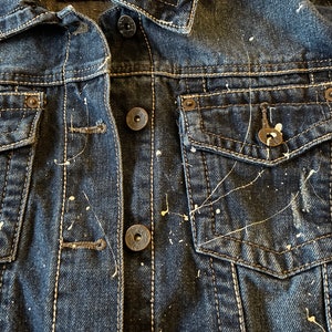 Upcycled Denim Jacket, White Paint Splattered /hand Embroidered NOPE ...
