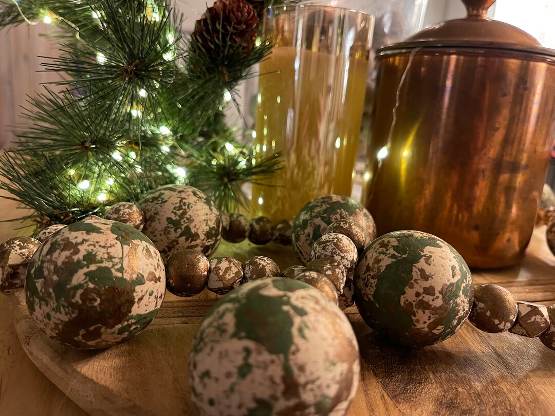 Beaded Garland - Earthy Garland - Table Garland - Farmhouse Beaded ...