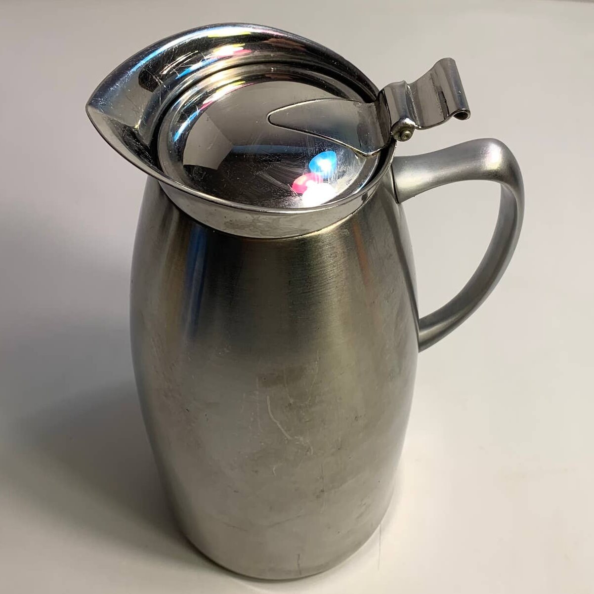 Mid Century Modern Carafe Pitcher Brushed Stainless Steel Server Hormel ...