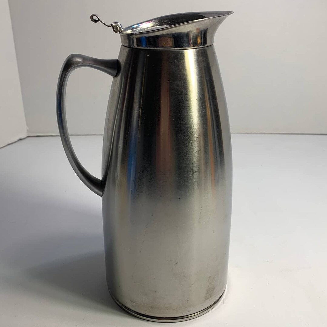 Mid Century Modern Carafe Pitcher Brushed Stainless Steel Server Hormel ...