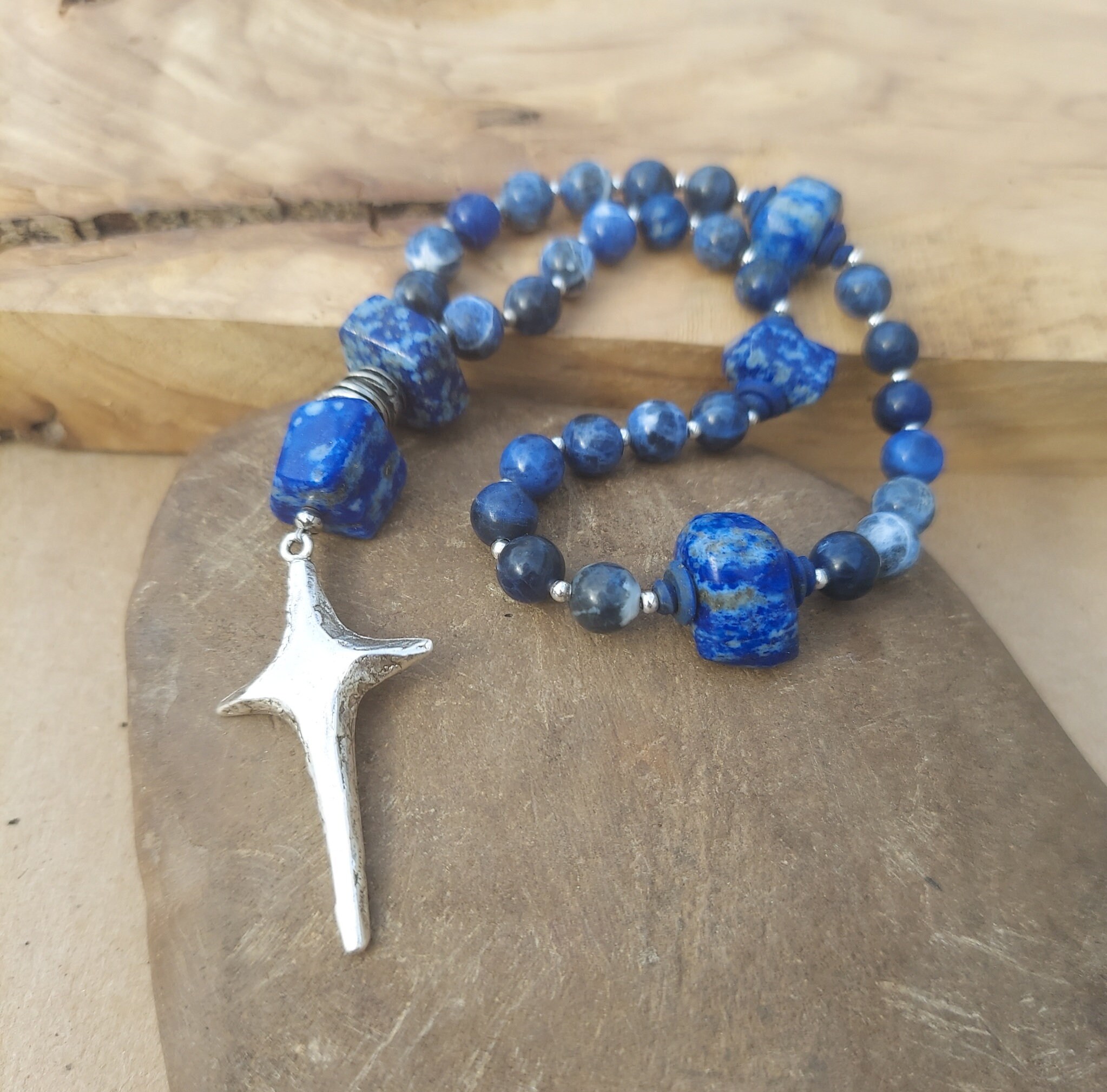 Anglican Rosary, Christian Prayer Beads, Blue Gemstones Sodalite ...